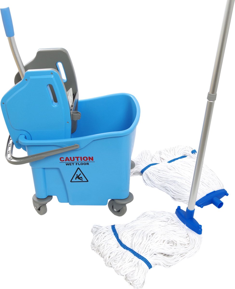 Maus dweil systeem prof blauw 25 liter - Compleet met wringer 2x dweil ...
