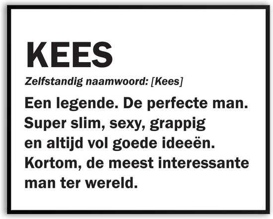 Kees Woordenboek Fotolijst met glas 50 x 70 cm - Prachtige kwaliteit ...