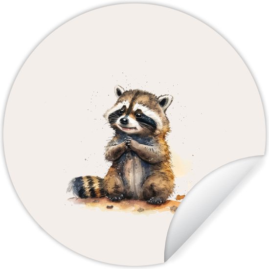 WallCircle - Muurstickers - Behangcirkel - Wasbeer - Waterverf ...