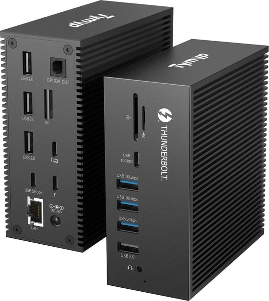 ThunderTech - ThunderHub - Docking Station - Dubbele Thunderbolt 3-poorten 40 Gbps -... | bol
