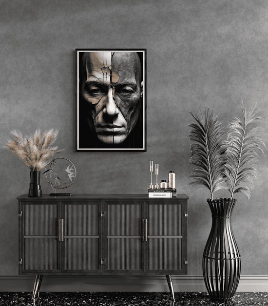 Half Gezicht Poster | Half Face | Abstracte Kunst | Moderne Poster ...