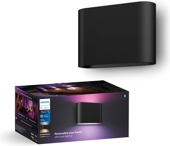 Philips Hue Dymera muurlamp - wit en gekleurd licht - zwart | bol