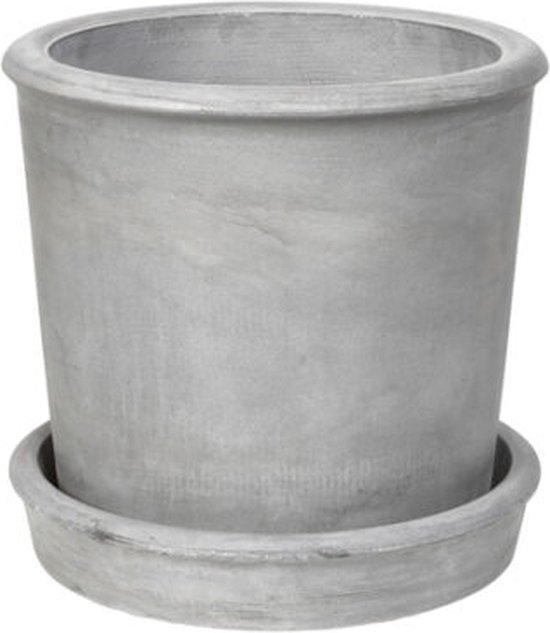 Broste Copenhagen fiberclay bloempot Rolf S Charcoal met schotel 37 cm ...