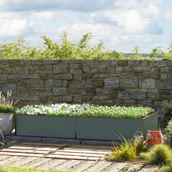 235 x 119 x 39 cm Moestuinbak Halfsize, Antraciet | bol