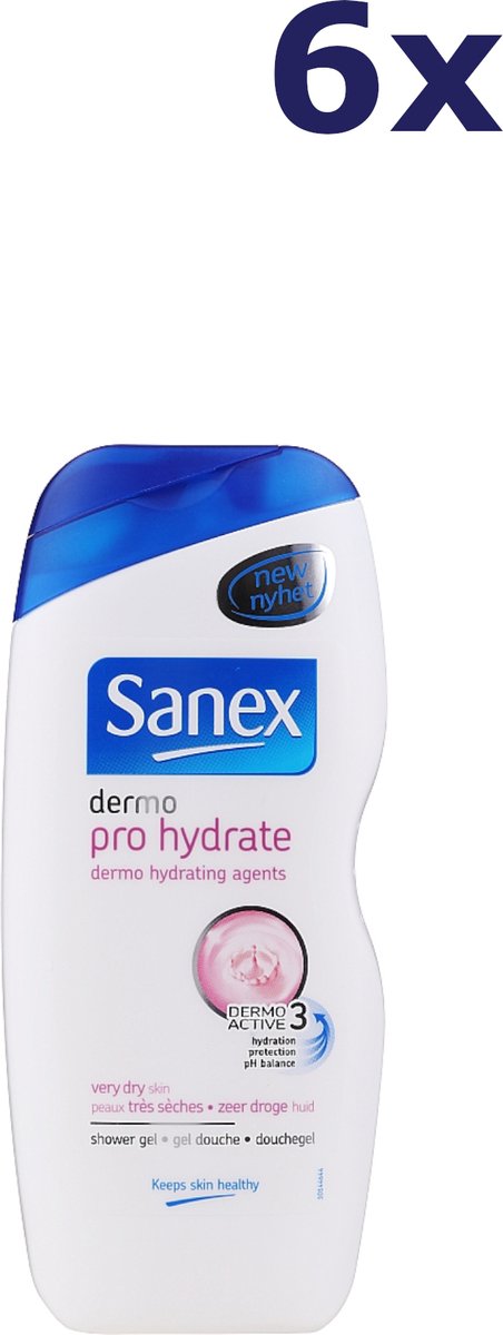 Sanex Douchegel - Pro Hydrate - Voordeelverpakking 6 x 250 ml | bol