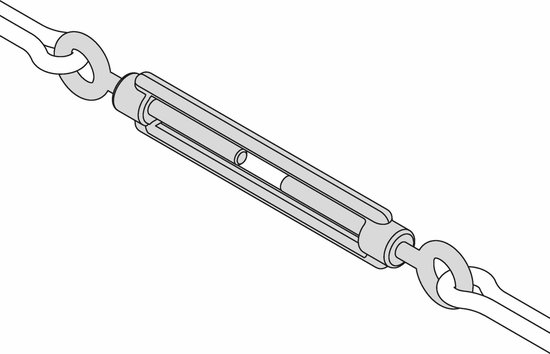 Spanschroeven/draadspanner met oog/oog - 1x - 8cm - verzinkt zamak ...