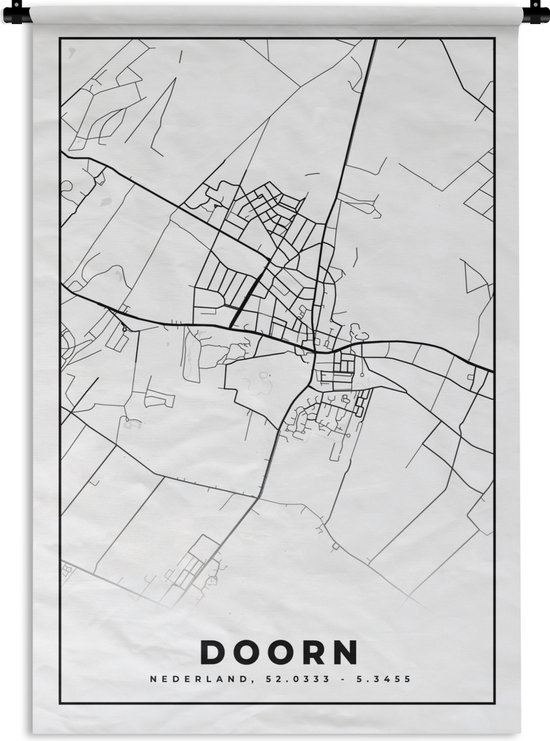 Wandkleed - Wanddoek - Plattegrond - Doorn - Kaart - Stadskaart - 60x90 ...