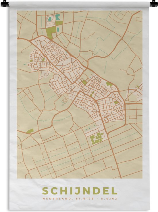 Wandkleed - Wanddoek - Schijndel - Kaart - Plattegrond - Stadskaart ...
