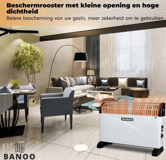 BANOO - Elektrische Turbo Kachel - Convectorkachel - 750|1250|2000 Watt ...