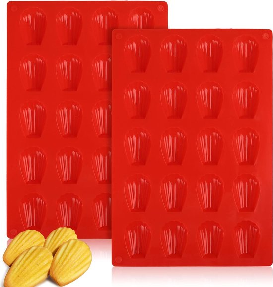 2 stuks siliconen mini Madeleine bakvormen taartvorm 29,5 x 20 cm met ...