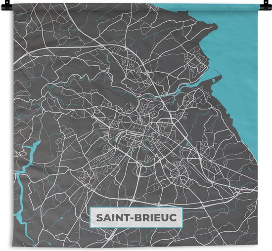 Wandkleed - Wanddoek - Saint-Brieuc - Frankrijk - Stadskaart - Kaart ...