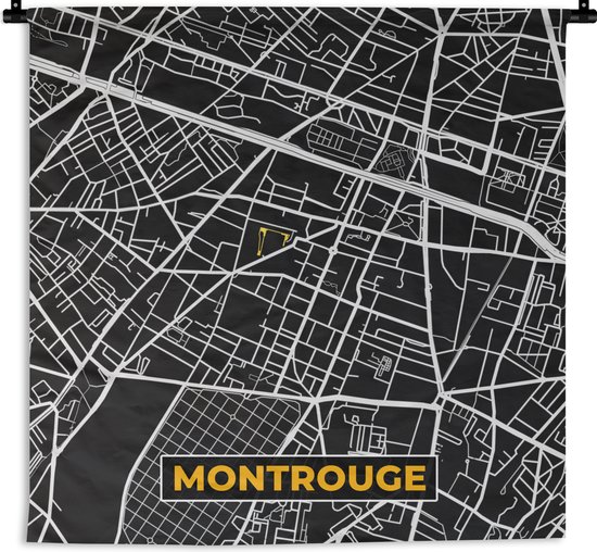 Wandkleed - Wanddoek - Montrouge - Plattegrond - Frankrijk - Kaart ...