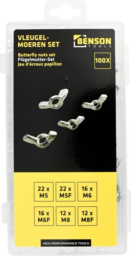 Benson Vleugelmoerenset in Box - 100 delig | bol