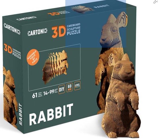 CARTONIC- Rabbit- 3D Puzzel-Speelgoed- Puzzel-DIY- Creatief- Karton ...