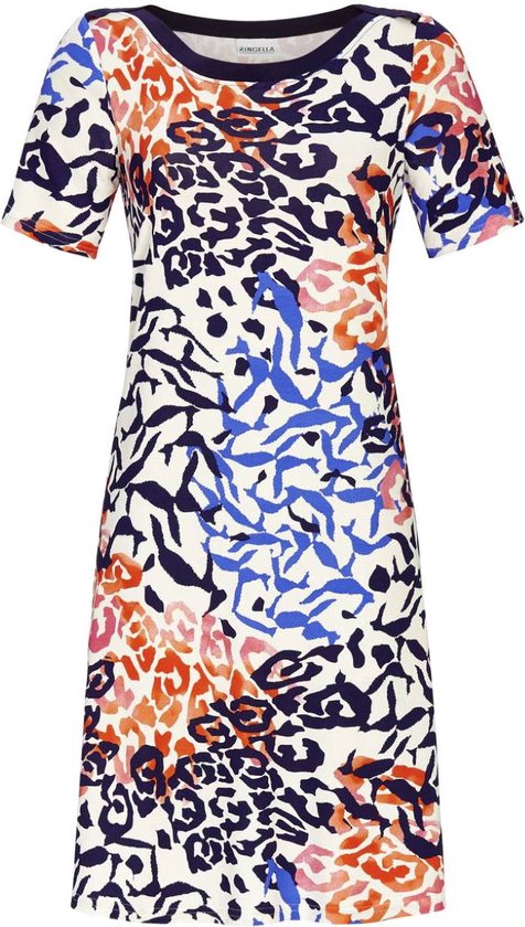 Ringella nachthemd vlekkenpatroon - Blauw - Maat - 52 | bol