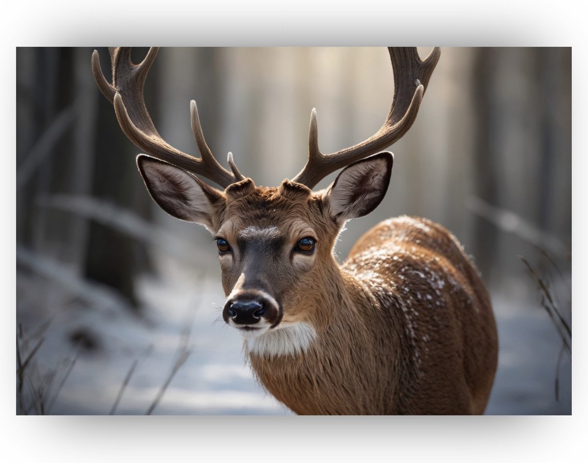 Hert in de natuur poster - Natuur posters - Poster hert - Wanddecoratie ...