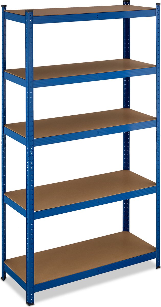 Relaxdays stellingkast 500 kg - 5 verstelbare planken - stellingrek ...