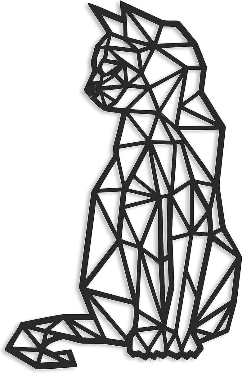 Decoratieve plaat kat Hangende versiering. Kat decoratie. 3D-afbeelding ...