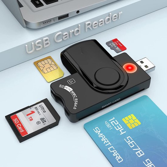 Kaartlezer SD Kaart - 4-in-1 Smart SIM SD TF Card Reader - Eenvoudige ...