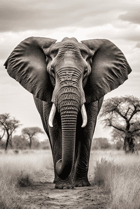 Olifant Poster - Zwart Wit - Natuurfoto - Natuur - Wildlife - posters ...