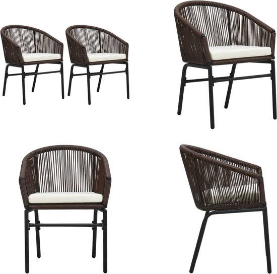 vidaXL Tuinstoelen 2 st PE-rattan bruin - Tuinstoel - Tuinstoelen ... vidaXL Tuinstoelen 2 st PE-rattan bruin - Tuinstoel - Tuinstoelen ...