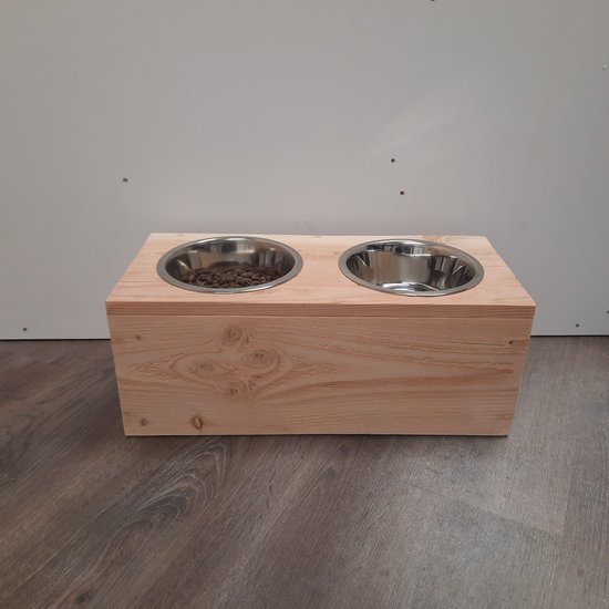 Houten honden voerbak en drinkbak “Dommel” – douglas hout - voor de ...
