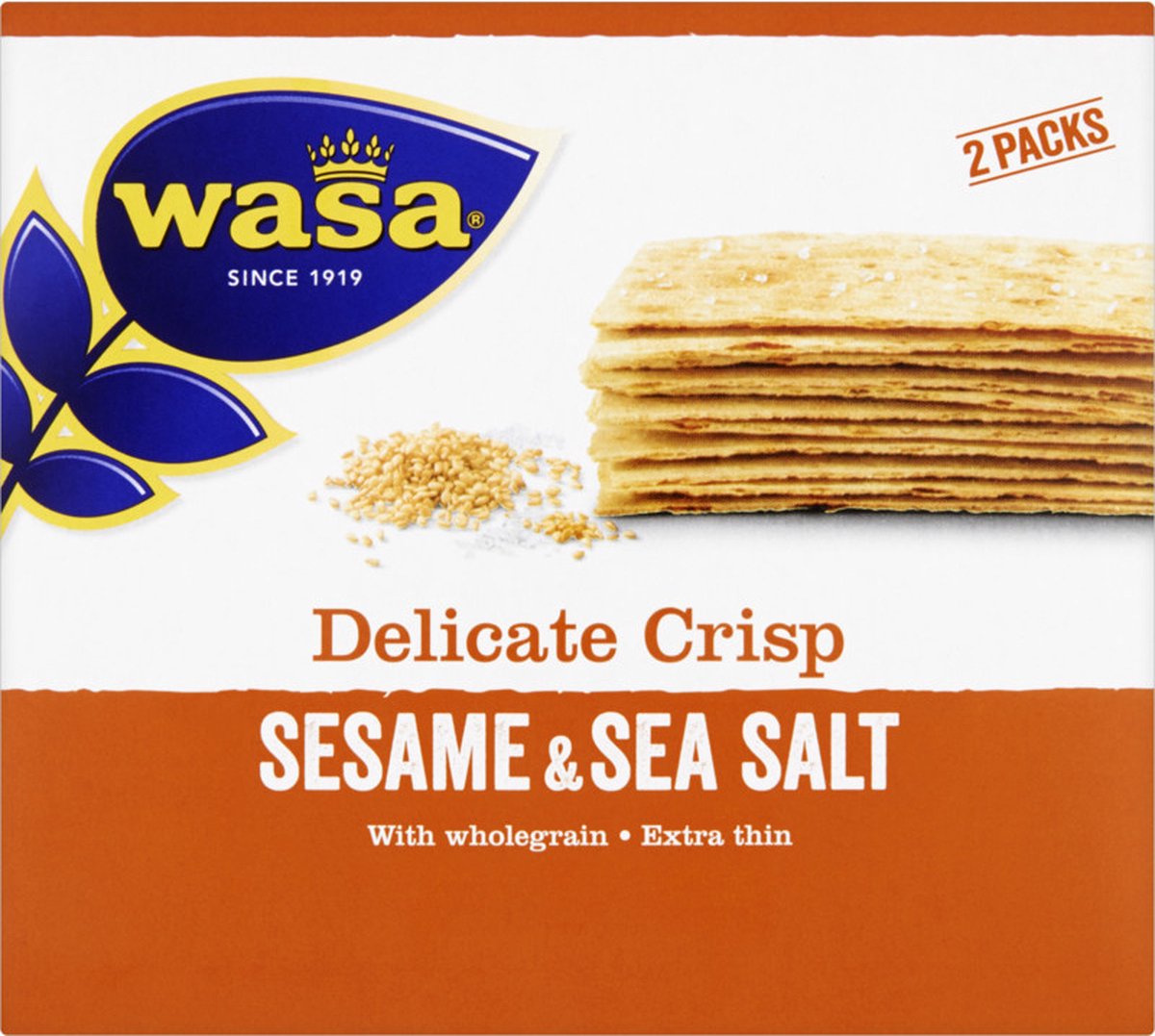 Wasa - Delicate Crisp Crackers - Sesame & Seasalt - 190 gr - Doos 10 ...