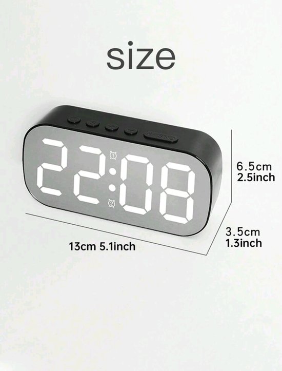 Digitale Wekker - Wekker - Slaapkamer - Digitale LED klok - Zwart ...