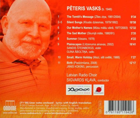 Latvian Radio Choir, Sigvards Klava - Vasks: Plainscapes (CD), Latvian ...