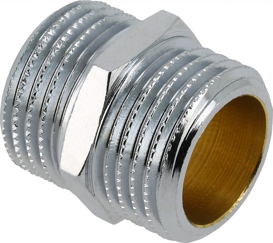 Bonfix Draadfitting Dubbele nippel 3/4 - 2 x buitendraad - chroom | bol