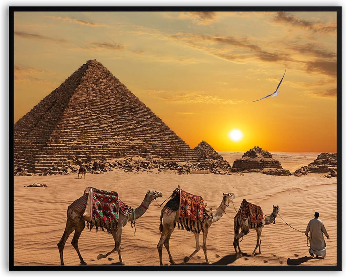 Piramide kameel woestijn fotolijst met glas 30 x 40 cm - Prachtige ...