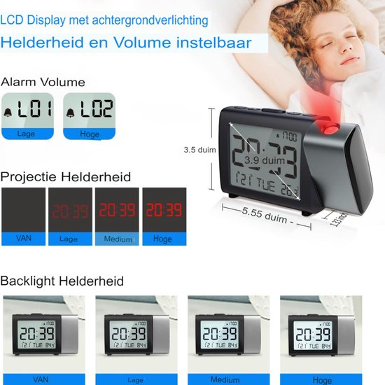 Velox Digitale Wekker Met Projectie - Projectieklok Digitaal | bol