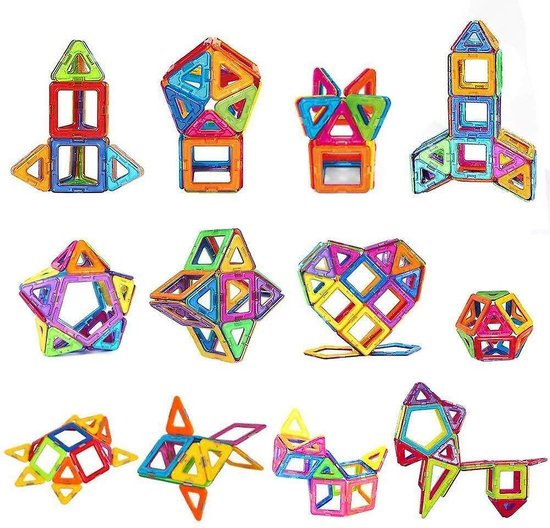 Magnetische bouwstenen Multicolor blokken tegels - 50 delige bouw set ...