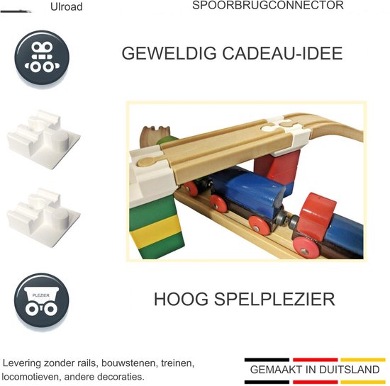 ULROAD 20 stuks rails voor houten treinbaanspoor - geschikt voor brio ...