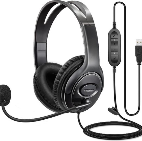 Headset Met Microfoon Voor Laptop - Headset Voor Laptop - Koptelefoon ...