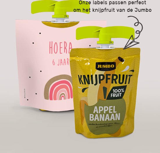 Wikkel voor knijpfruit regenboog - traktatie 6 jaar - 10 stuks | bol