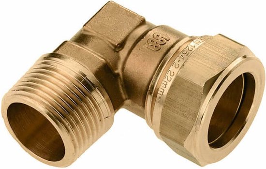 Bonfix messing knel knie x buitendraad 3/8 x12mm lange draad gastec / kiwa | bol