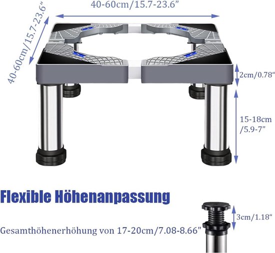 Wasmachine verhoger - 15 cm, verstelbaar, schokbestendig, 150 kg ...