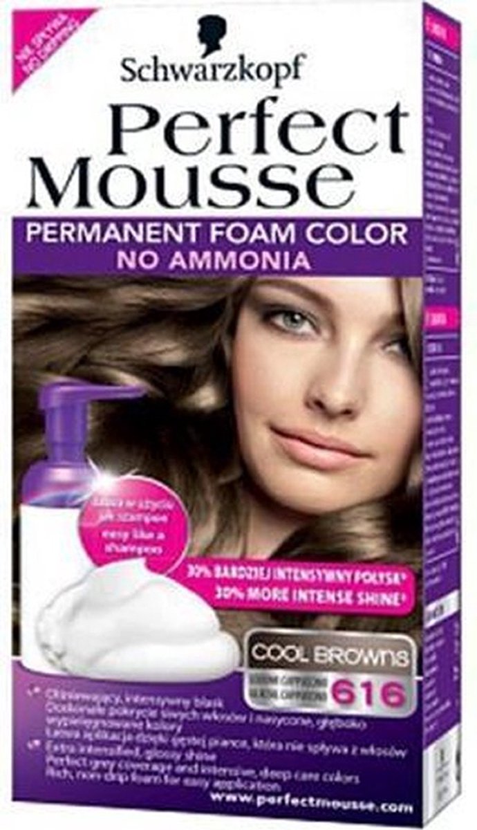 Schwarzkopf - Perfect Mousse - Permanent Color - Hair Color 616 ...
