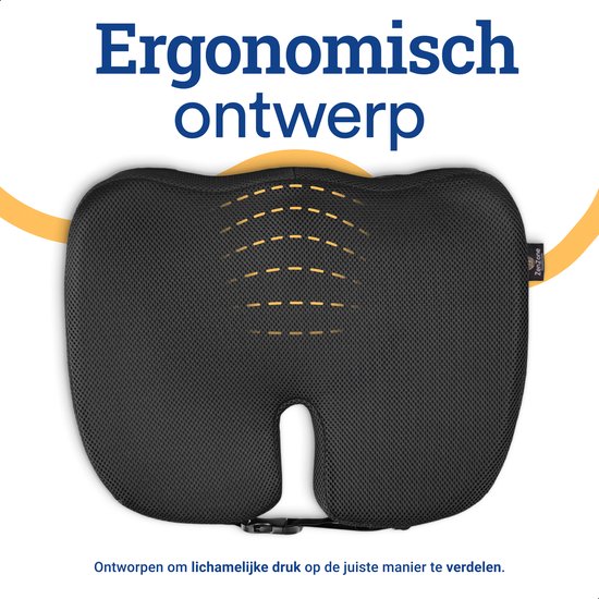 ZenZone Stuitkussen + Rugkussen - Zitkussen Orthopedisch & Ergonomisch ...