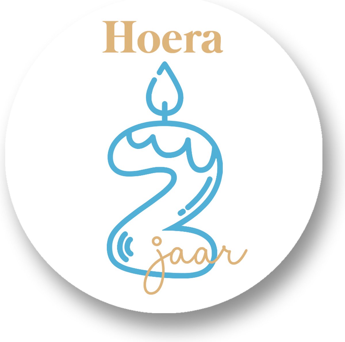 Traktatiestickers Hoera 2 Jaar - Cadeausticker - Wensetiket - Rond 40 ...