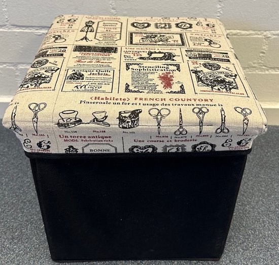Opvouwbare Opbergpoef met print - poef met opbergruimte – hoogte 30 x ...