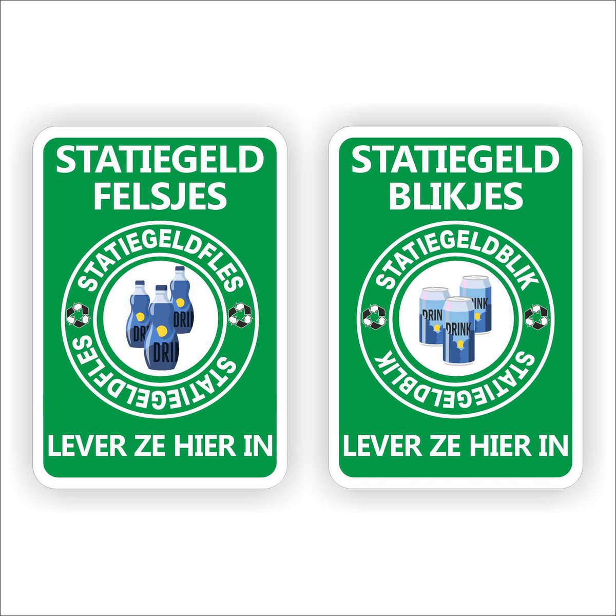Statiegeld fles/blik inleveren 2 stickers | bol