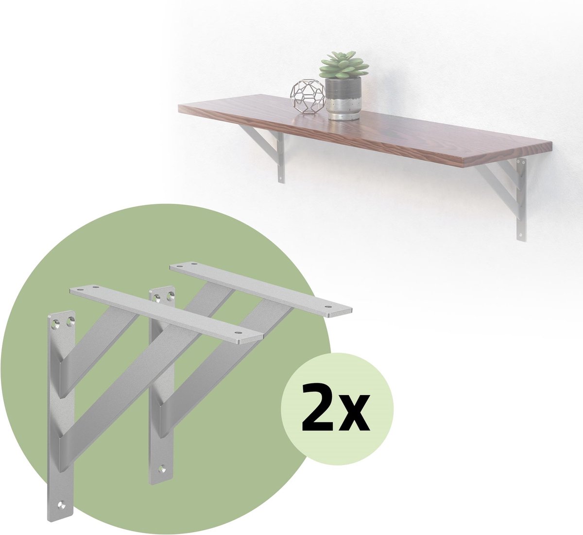 ML-Design 4 stuks plankdrager 240x240 mm, zilver, aluminium, zwevende ...