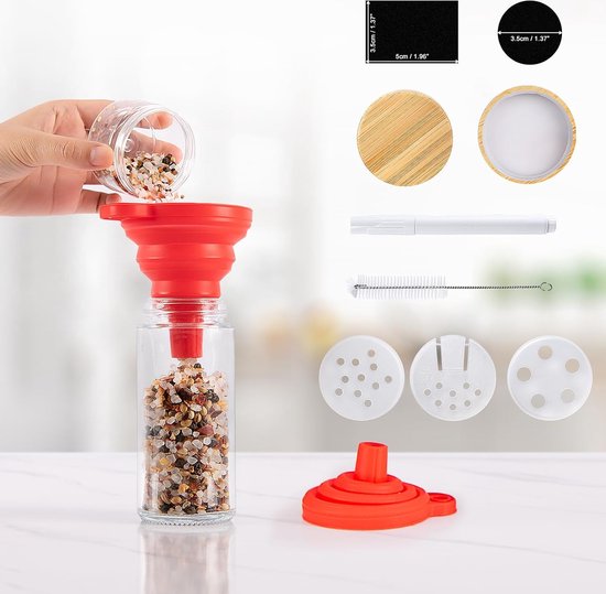 12 stuks Ronde Kruidenpotjes met Bamboedeksels, Kruidenblikken 120 ml ...