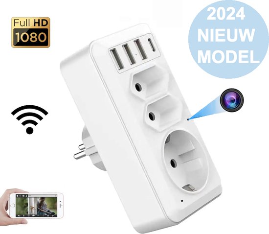 Verborgen Spy Camera 7-in-1 Stopcontact - Wifi met App - Incl. 64GB ...