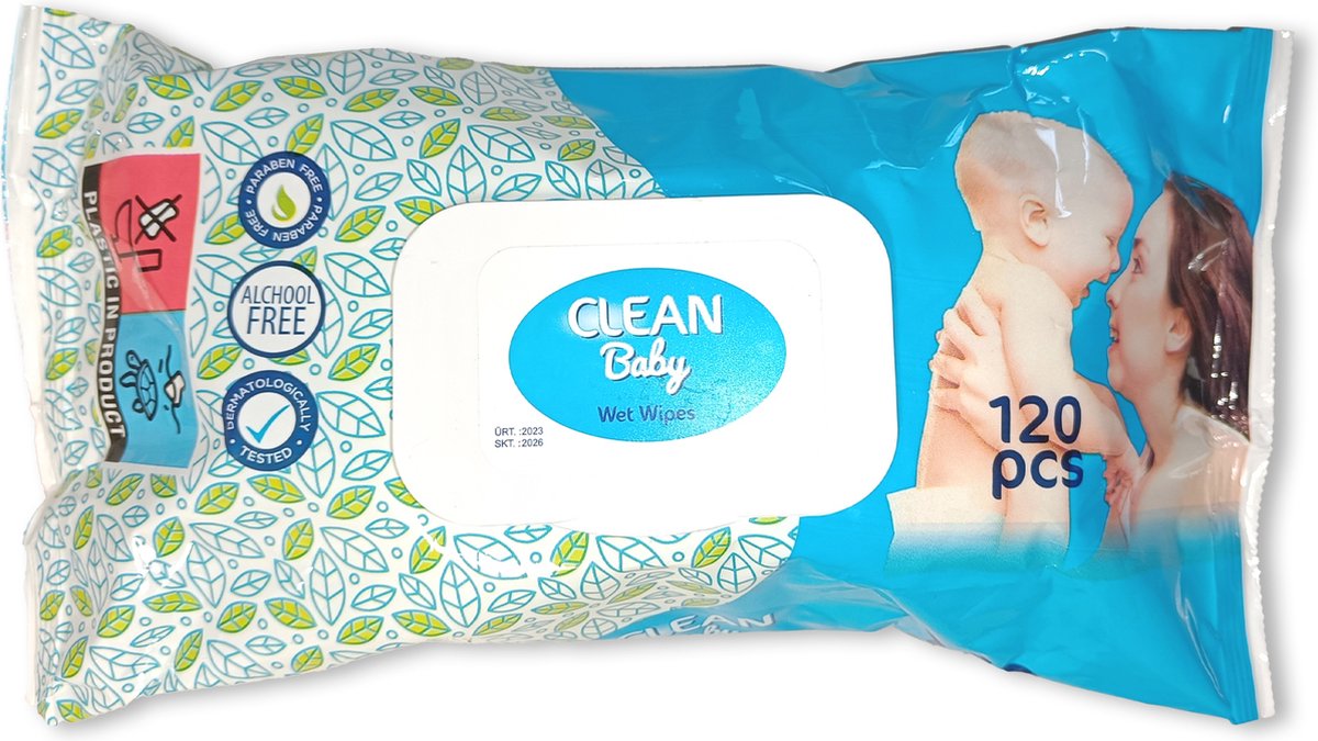 Clean Baby Vochtige Doekjes - 5-Pack - Billendoekjes - Alcoholvrij ...