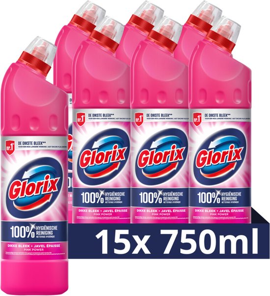 15x Glorix Bleek Pink Power 750 ml | bol