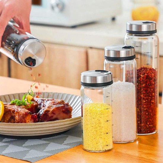 Peper- en zoutstrooiers met verstelbare gietgaten - perfecte dispenser ...