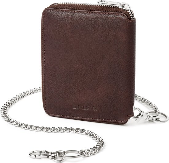 Lucleon Lamar bruine leren RFID portemonnee voor heren | bol